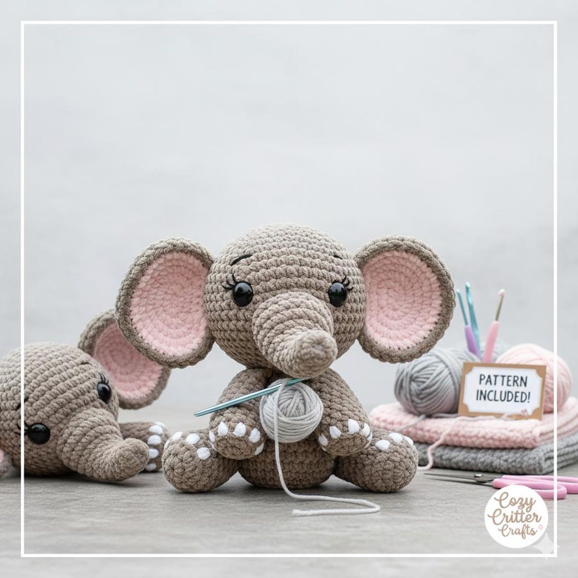 Elephant Crochet Pattern PDF | Baby Elephant Amigurumi Plush Toy ...