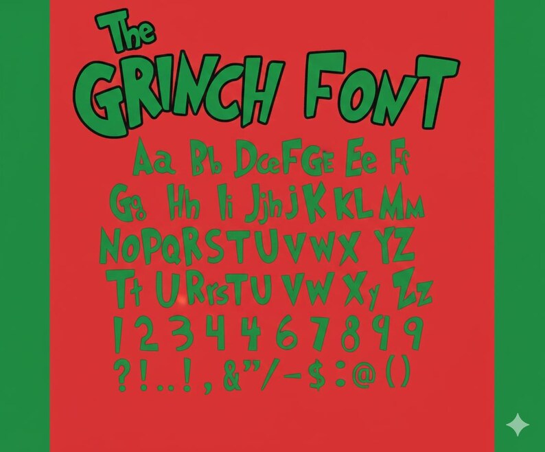 Grinch Alphabet, Grinch Christmas Font SVG, Green Character Font ...