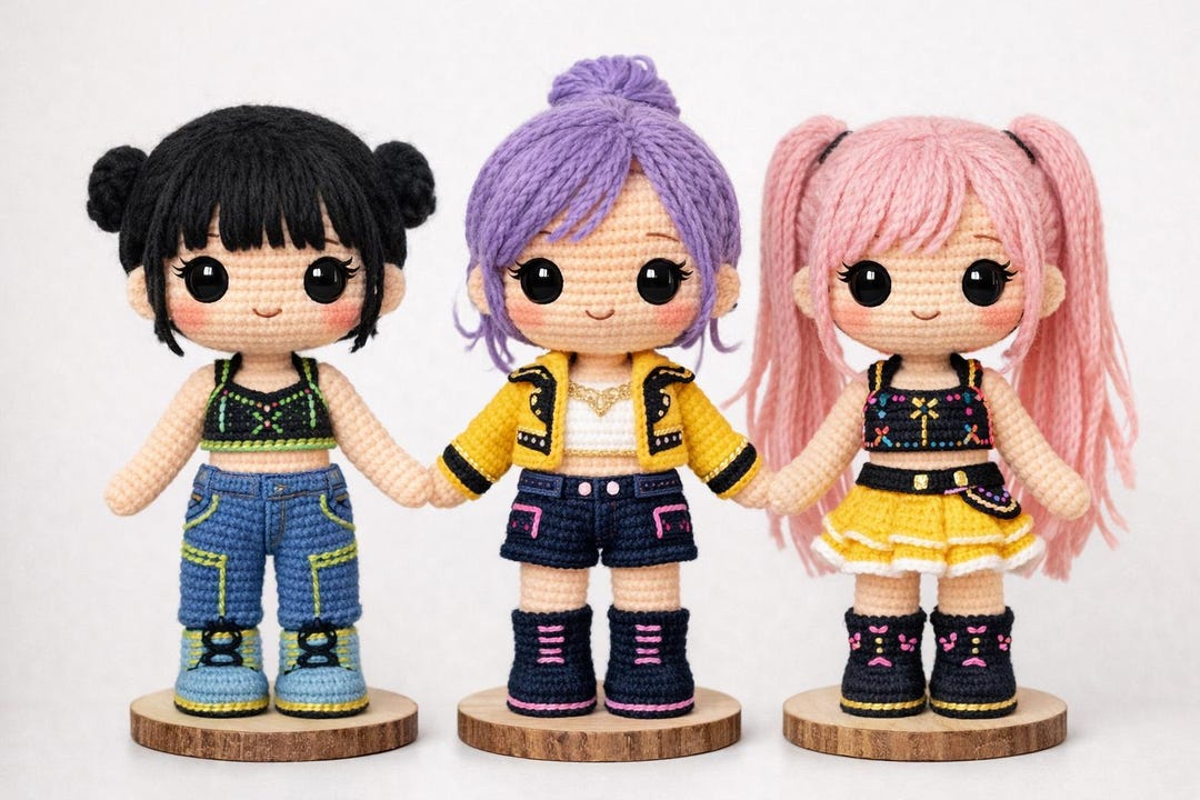 Kpop Crochet Pattern, Huntrix Crochet Pattern 3 in 1, K-pop Crochet ...