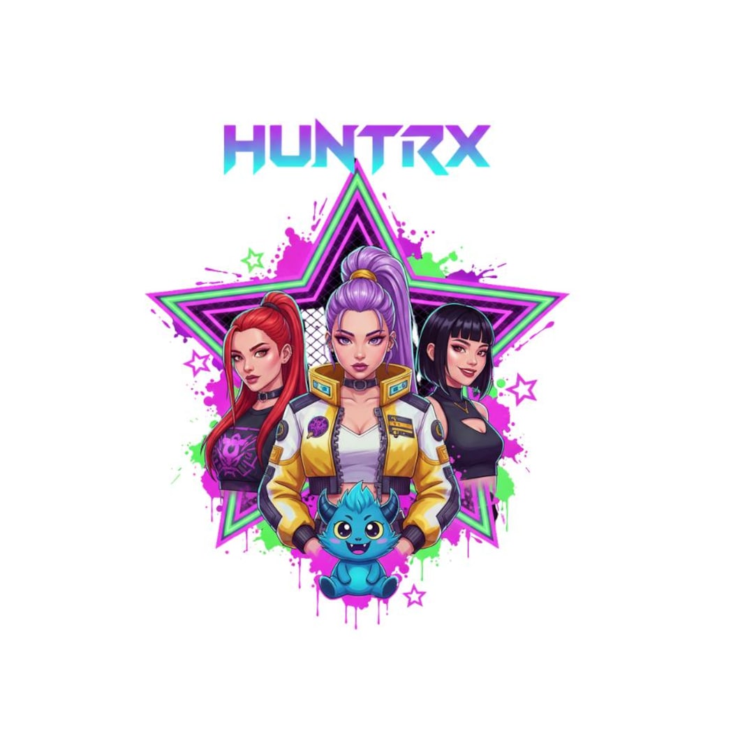 Kpop Demon Hunters PNG | Huntrix Kpop Idol Group Design, Demon Hunter ...