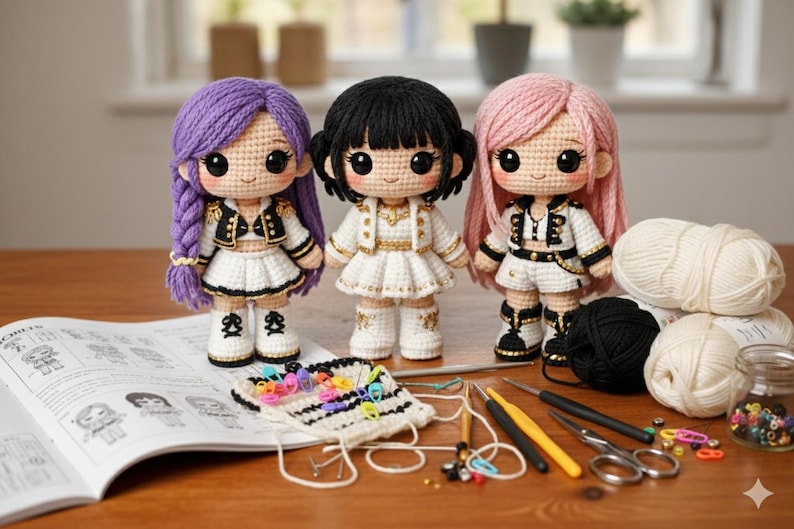 Kpop Crochet Pattern – Rumi Crochet Doll & Huntrix Kpop Doll Crochet ...