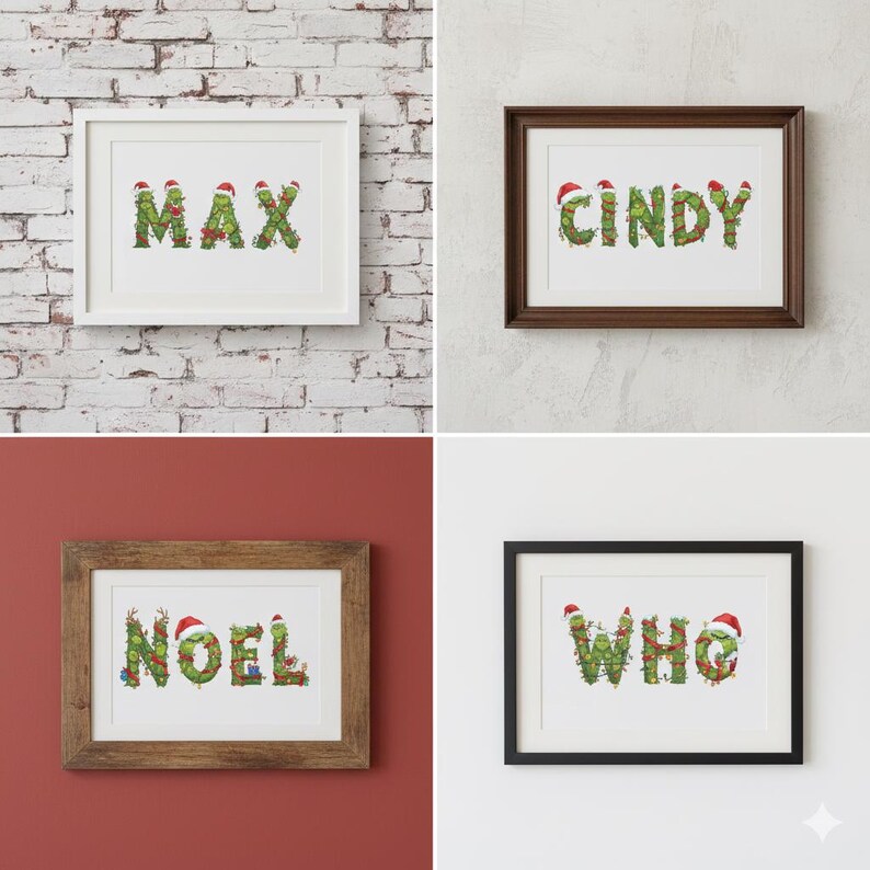 Grinch Christmas Alphabet SVG & PNG, Christmas Letters Clipart A-Z ...