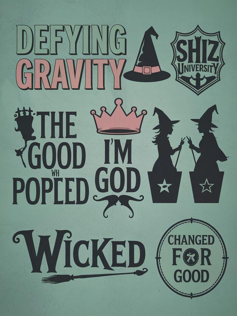 Wicked Movie SVG Bundle | Pink and Green Cut Files - Etsy