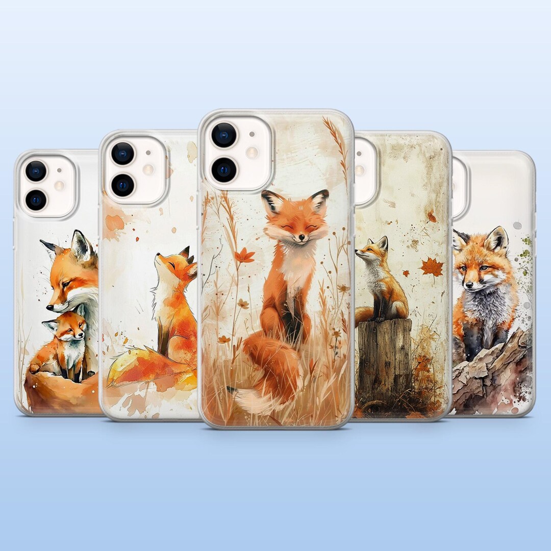Watercolor Fox Phone Case Critter Fox Cover for Iphone17pro, 16, 15, 14 ...