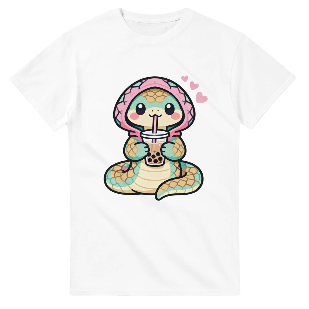 Kawaii Cobra T-shirt - Bubble Tea Snake Graphic Tee - Etsy Canada