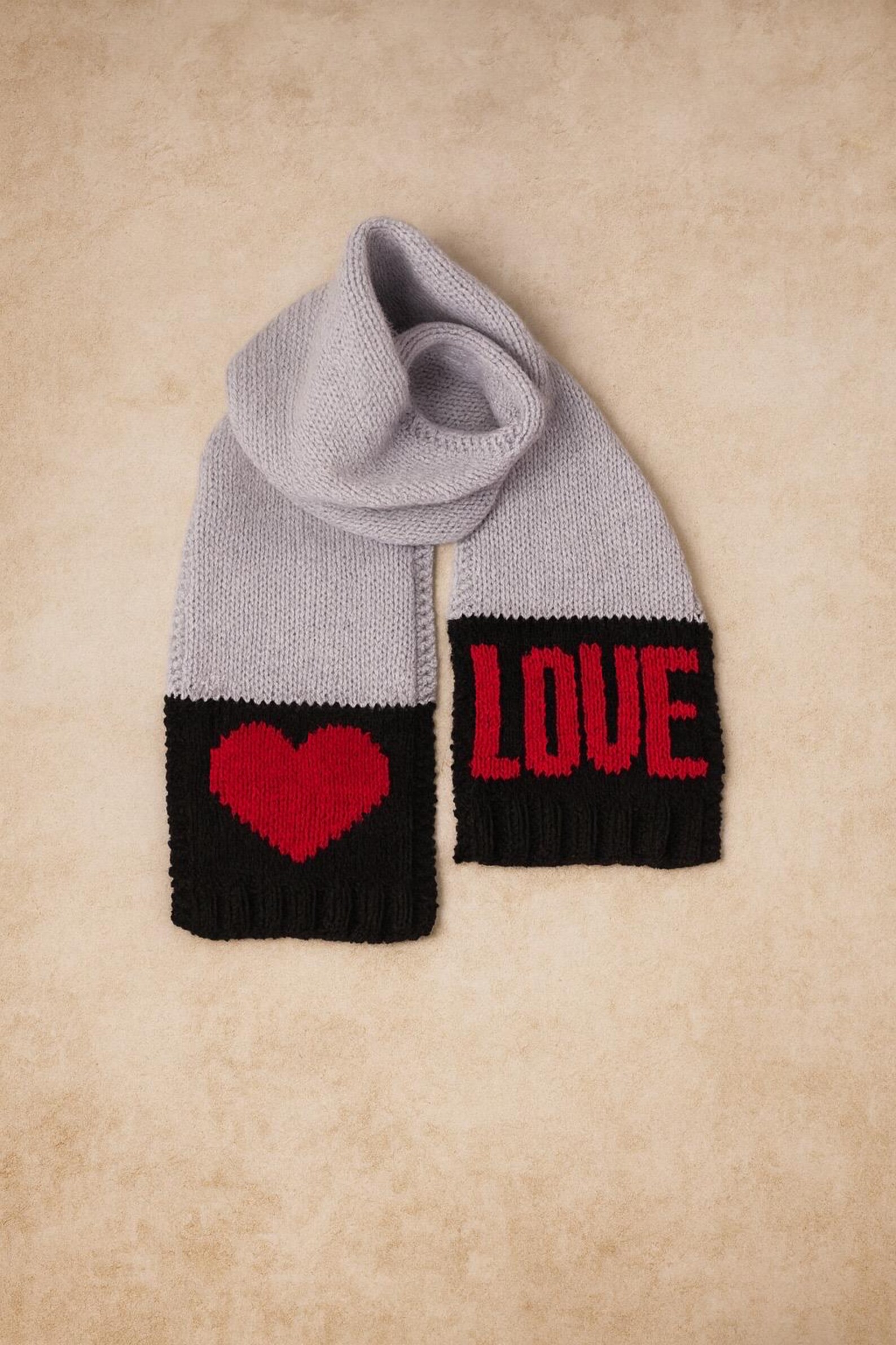 Love Heart Scarf Knitting Pattern, DIY Doll Making (PDF Pattern) - Etsy