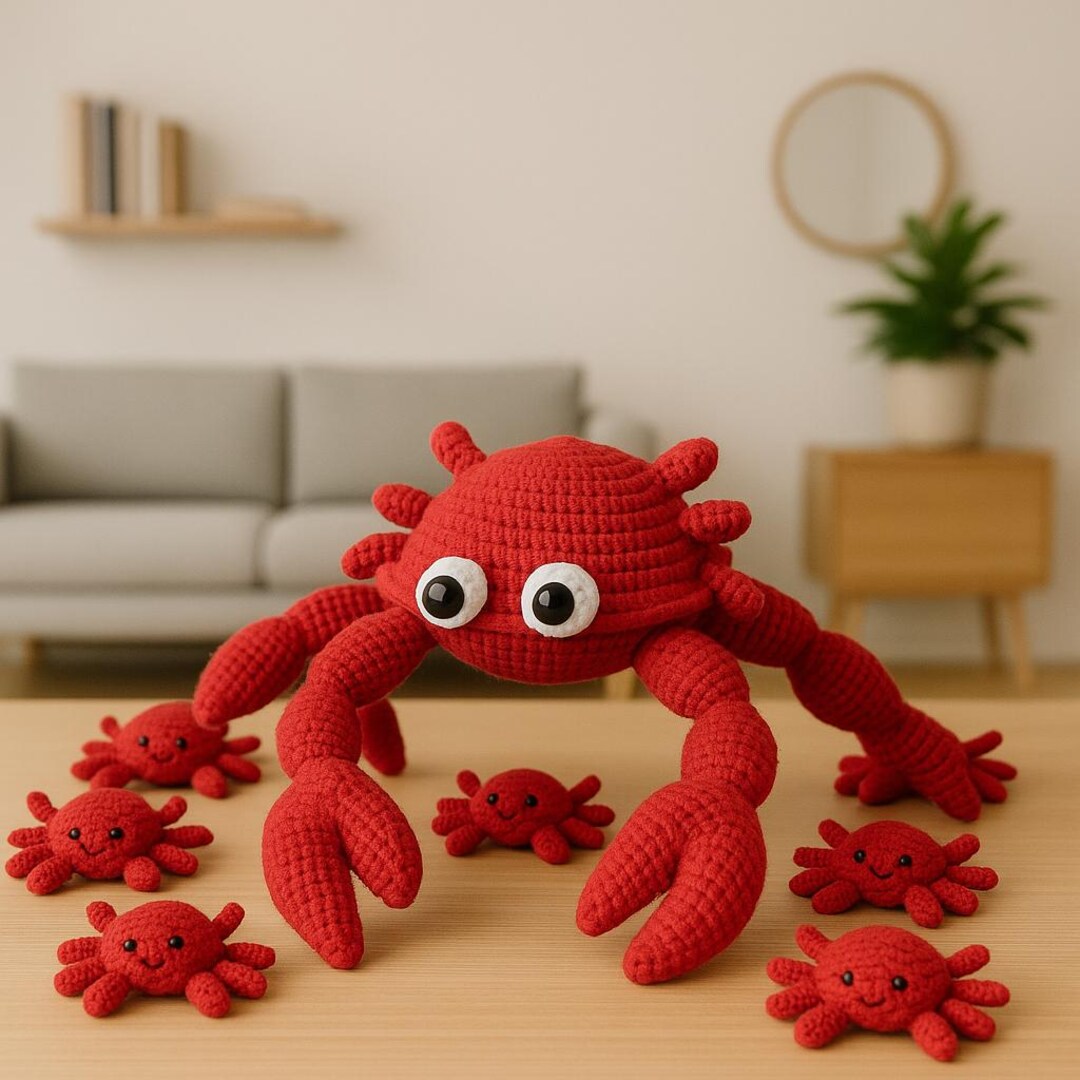 Crab Amigurumi Pattern PDF – Big Crab & Baby Crabs Crochet Tutorial ...
