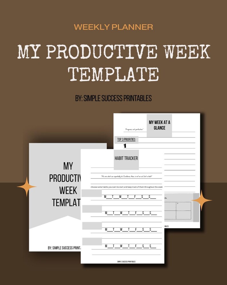 My Productive Week-weekly Planner - Etsy