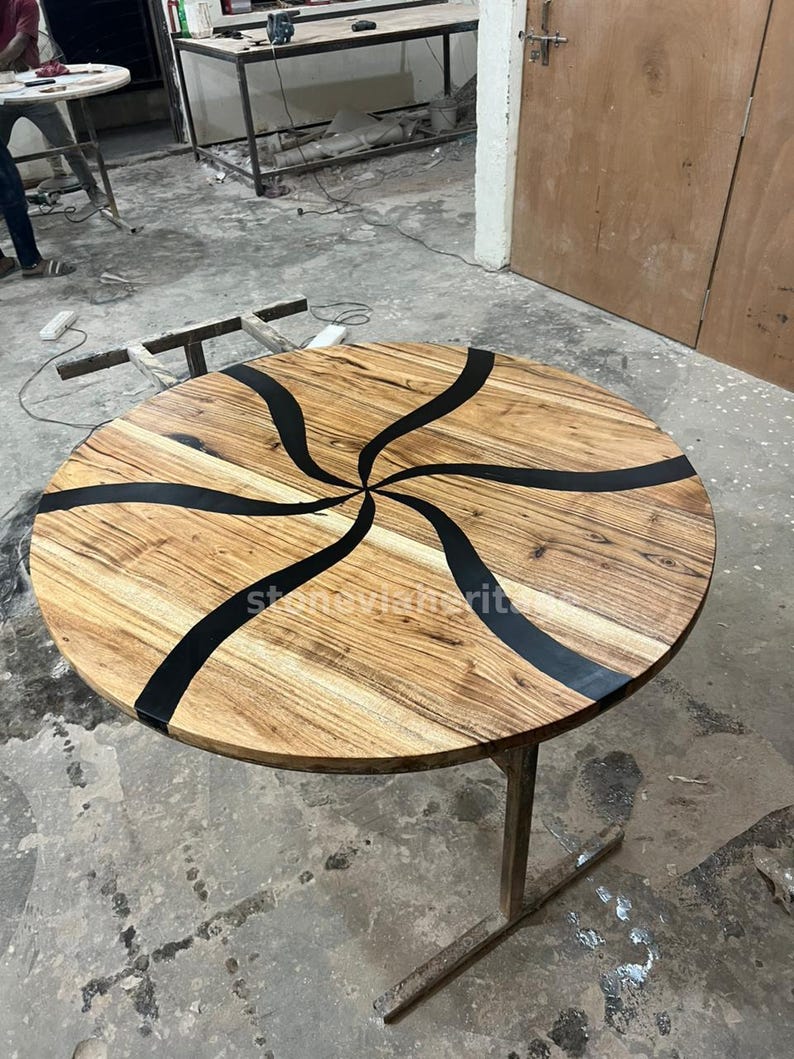 Handmade Acacia Live Edge Epoxy Coffee Table, Custom Resin River Design ...