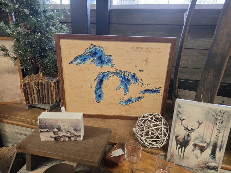 The Great Lakes Depth Map - Etsy