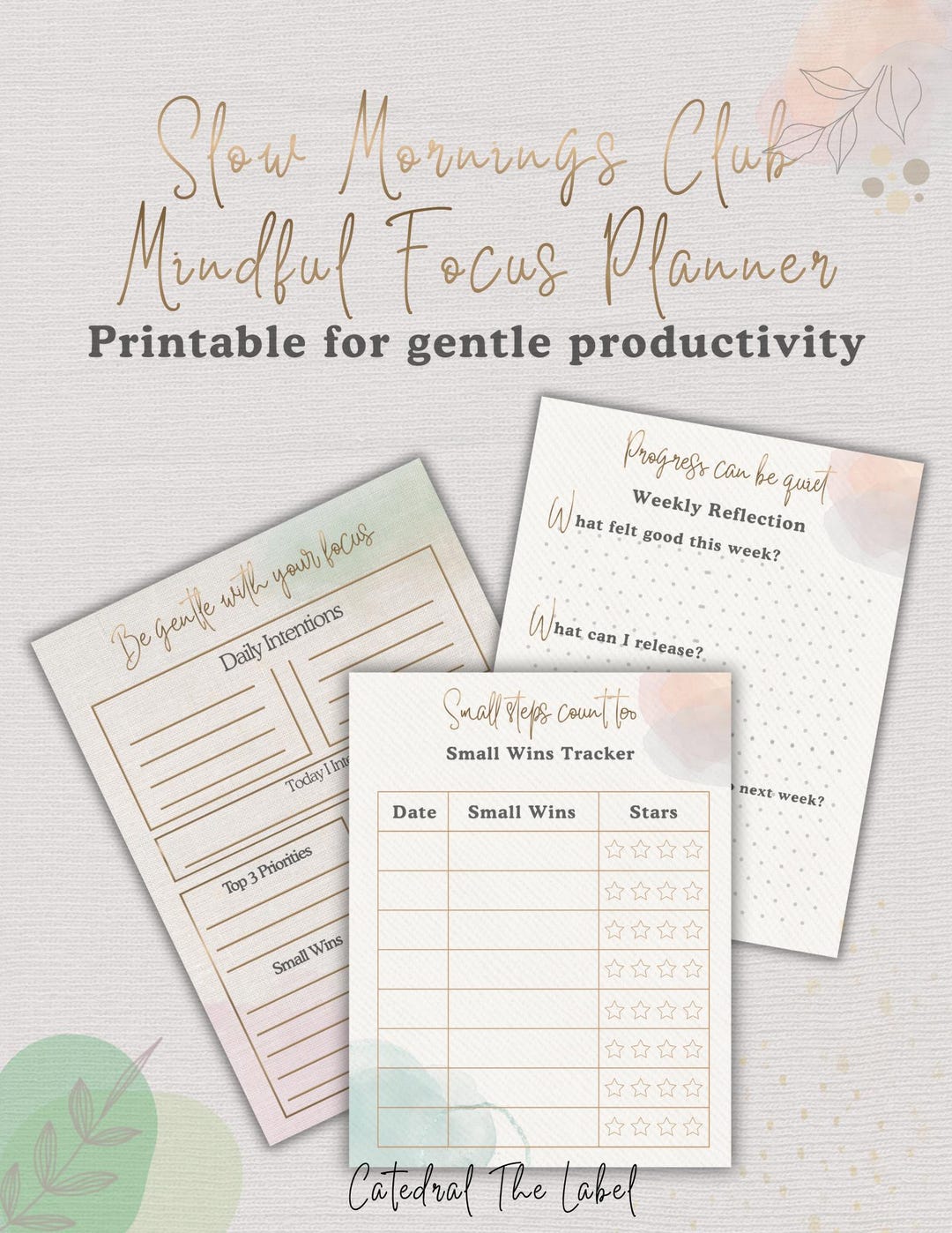Mindful Productivity Printable Planner Kit | Slow Morning Daily ...