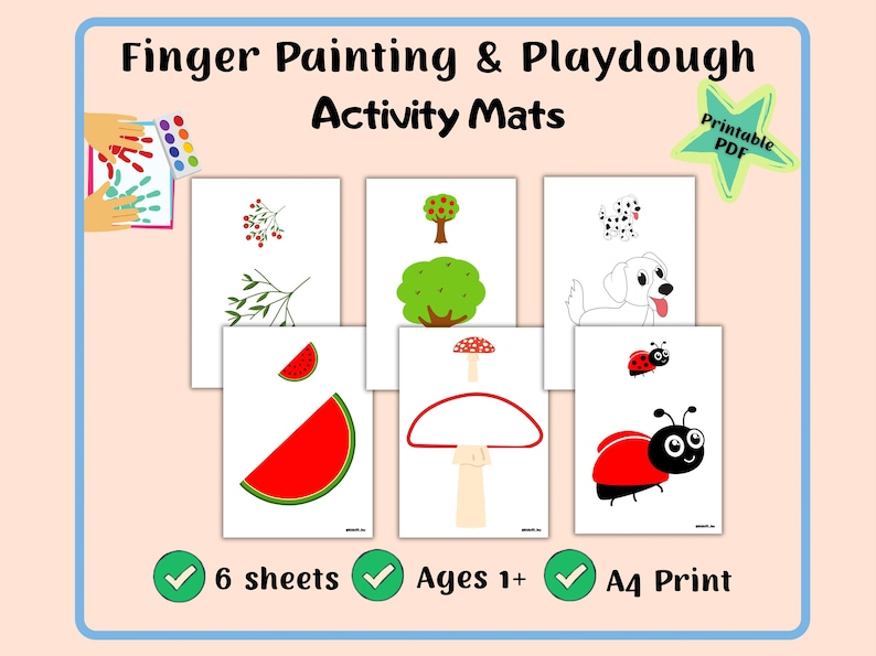 Toddler Activity Mats | Finger Painting & Playdough, Fine Motor ...