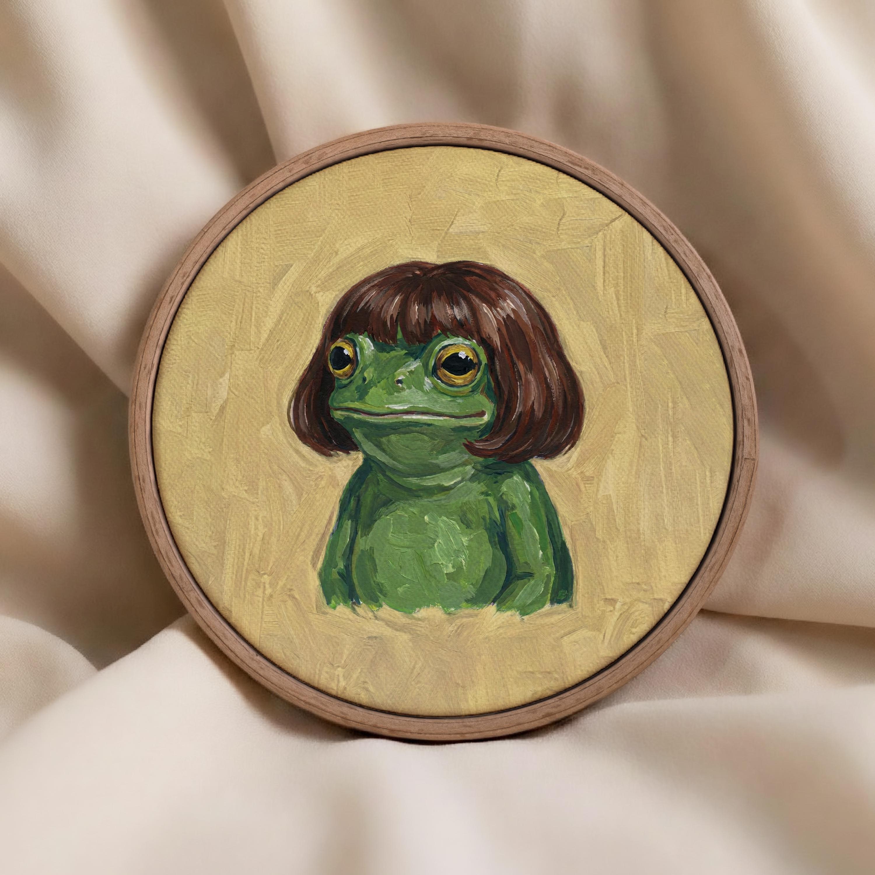 Funny Frog Wall Art – Whimsical Animal Portrait Canvas Print, Quirky Surreal Cottagecore Decor, Eclectic Home Wall Art Funny Frog Wall Art – Whimsical Animal Portrait Canvas Print, Quirky Surreal Cottagecore Decor, Eclectic Home Wall Art