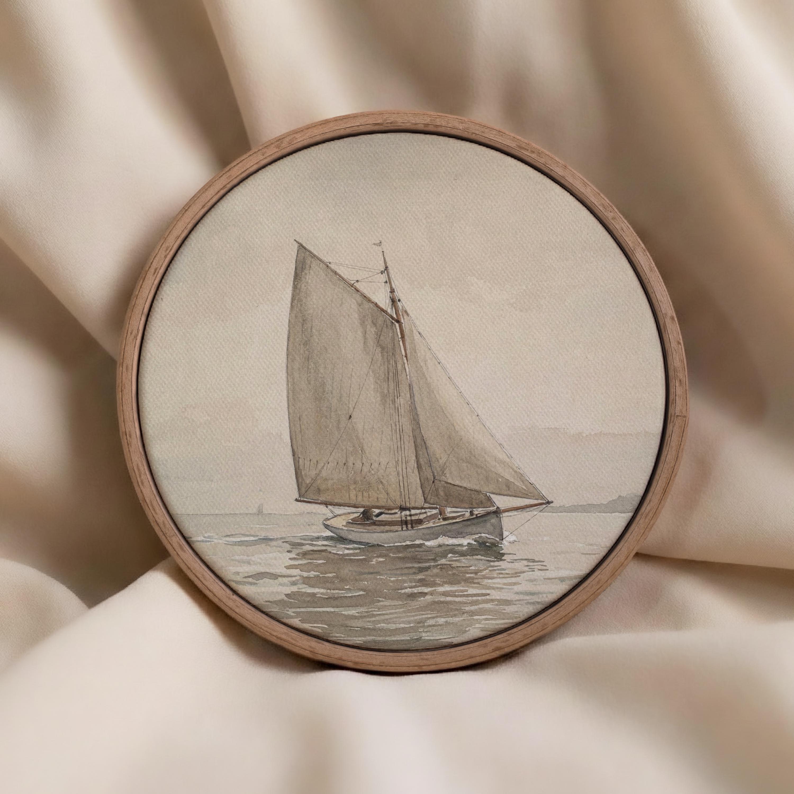 Vintage Sailboat Wall Art, Nautical Coastal Decor Print, Neutral Beige Boat Artwork Vintage Sailboat Wall Art, Nautical Coastal Decor Print, Neutral Beige Boat Artwork