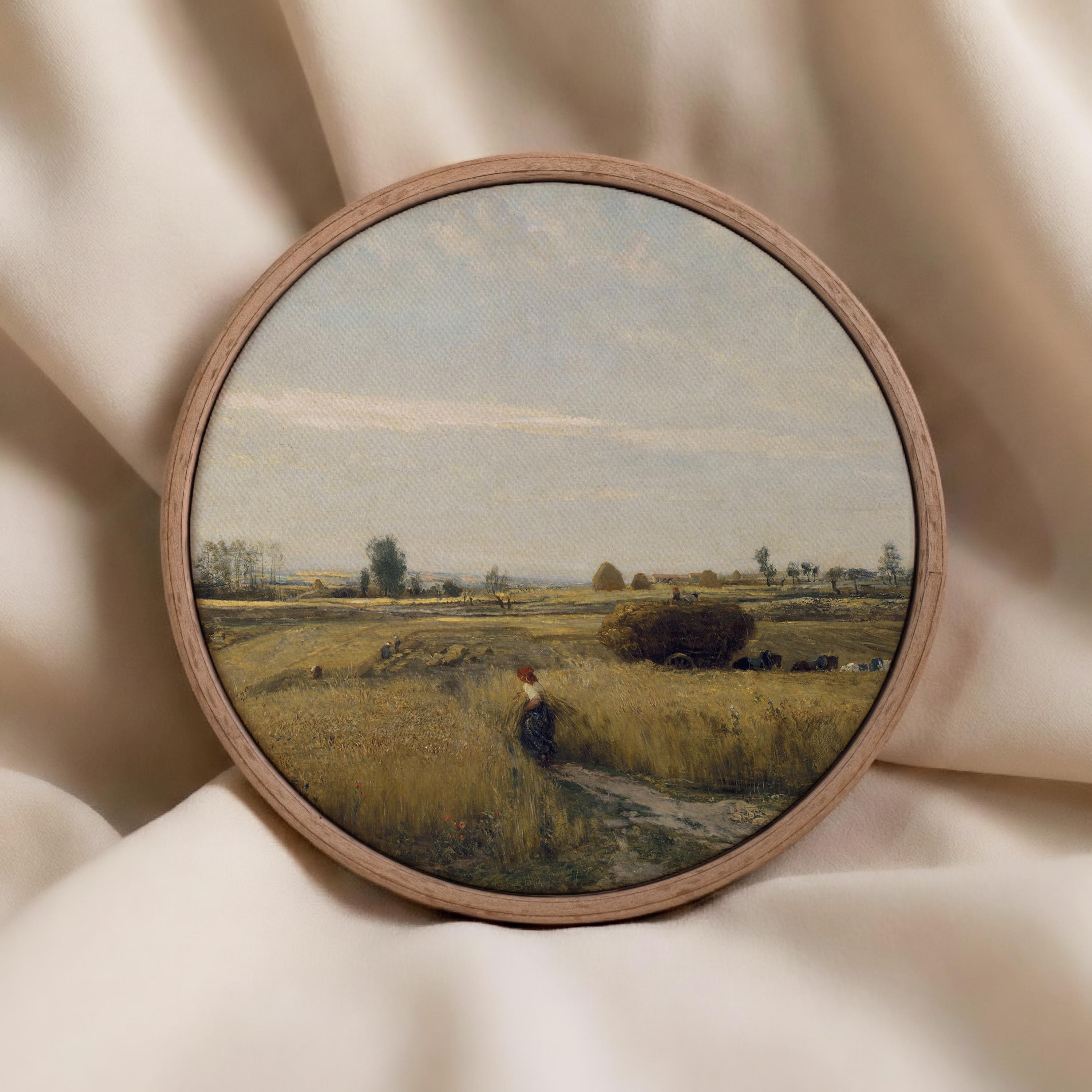 Vintage Countryside Art Print - Vintage Harvest Scene Art Print - Antique Style Rural Landscape Wall Decor Vintage Countryside Art Print - Vintage Harvest Scene Art Print - Antique Style Rural Landscape Wall Decor