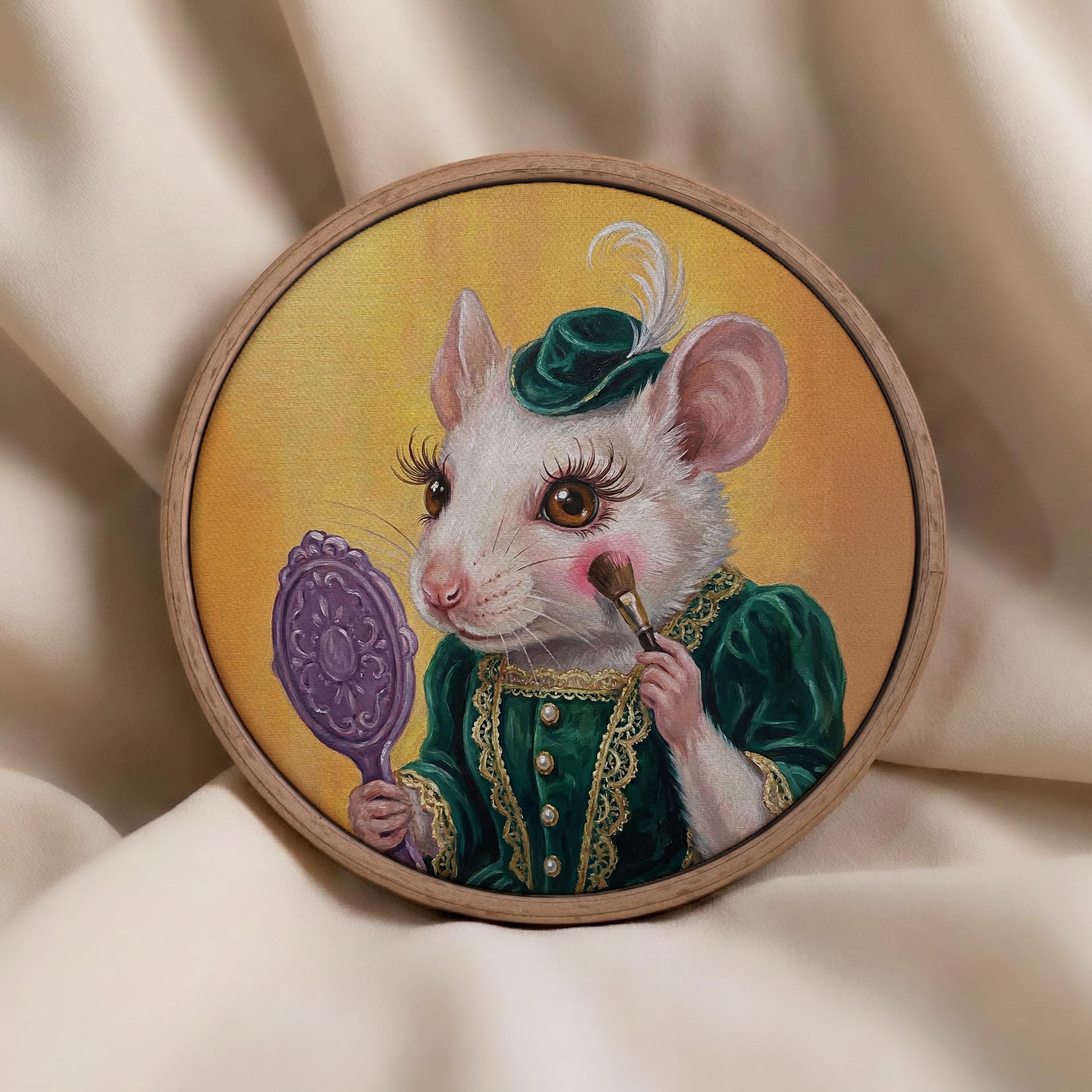 Whimsical Mouse Portrait Art Print, Victorian Animal Wall Decor Whimsical Mouse Portrait Art Print, Victorian Animal Wall Decor