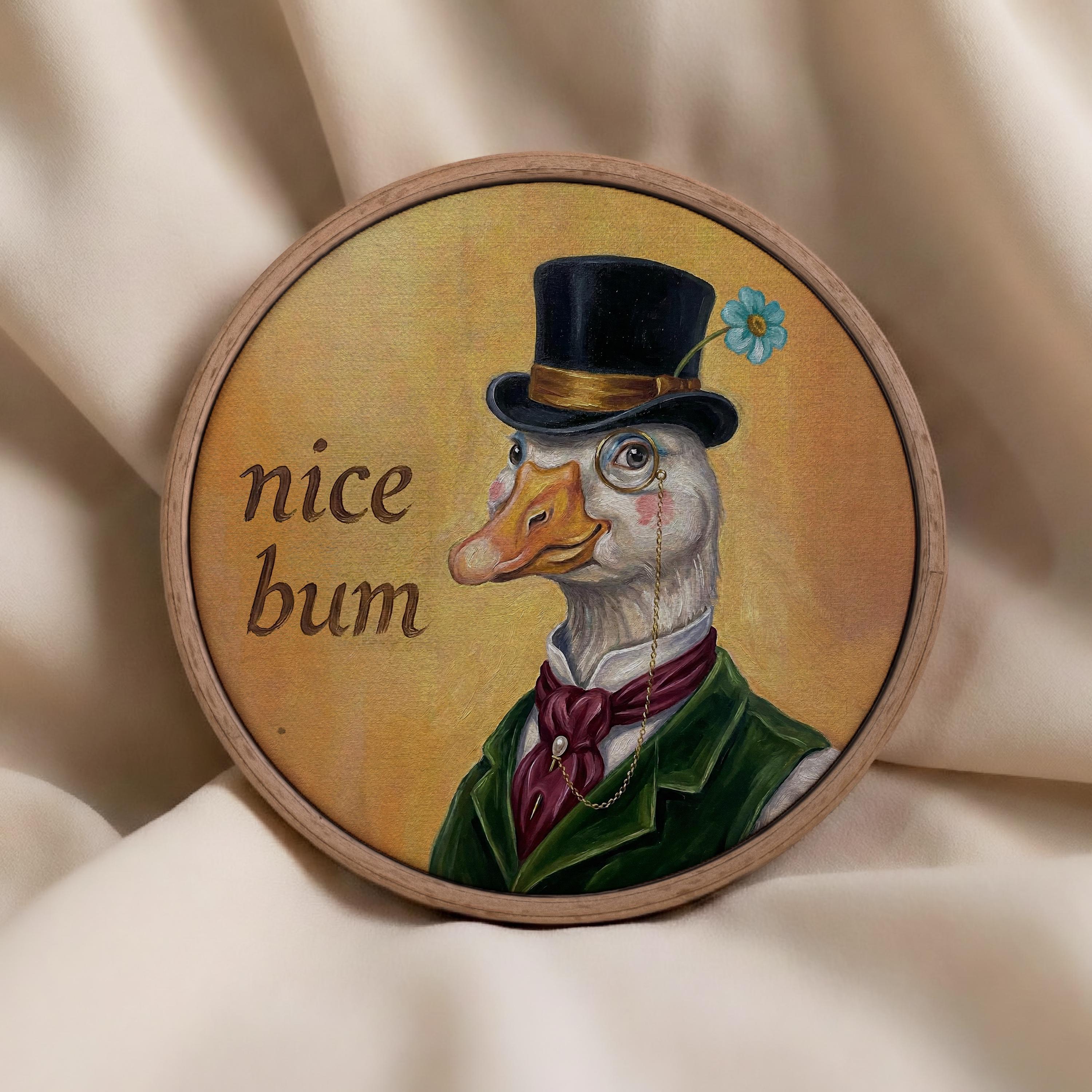 Nice Bum Goose Wall Art, Funny Bathroom Decor Print, Whimsical Victorian Animal Portrait Nice Bum Goose Wall Art, Funny Bathroom Decor Print, Whimsical Victorian Animal Portrait