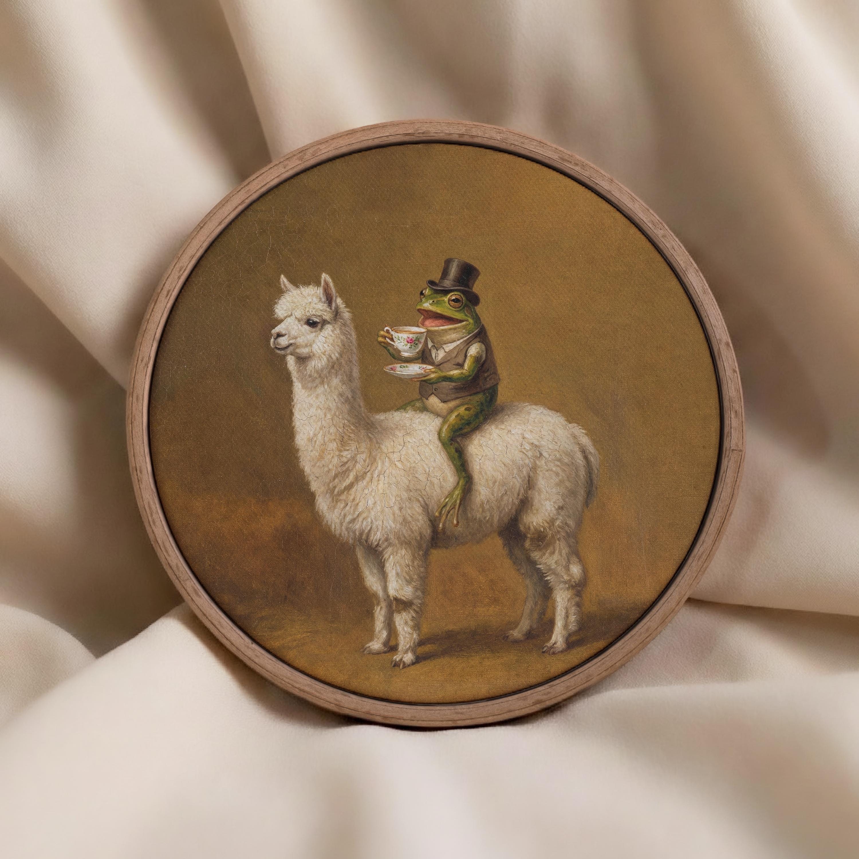 Whimsical Frog Art Print, Funny Vintage Animal Portrait, Cottagecore Wall Decor Whimsical Frog Art Print, Funny Vintage Animal Portrait, Cottagecore Wall Decor