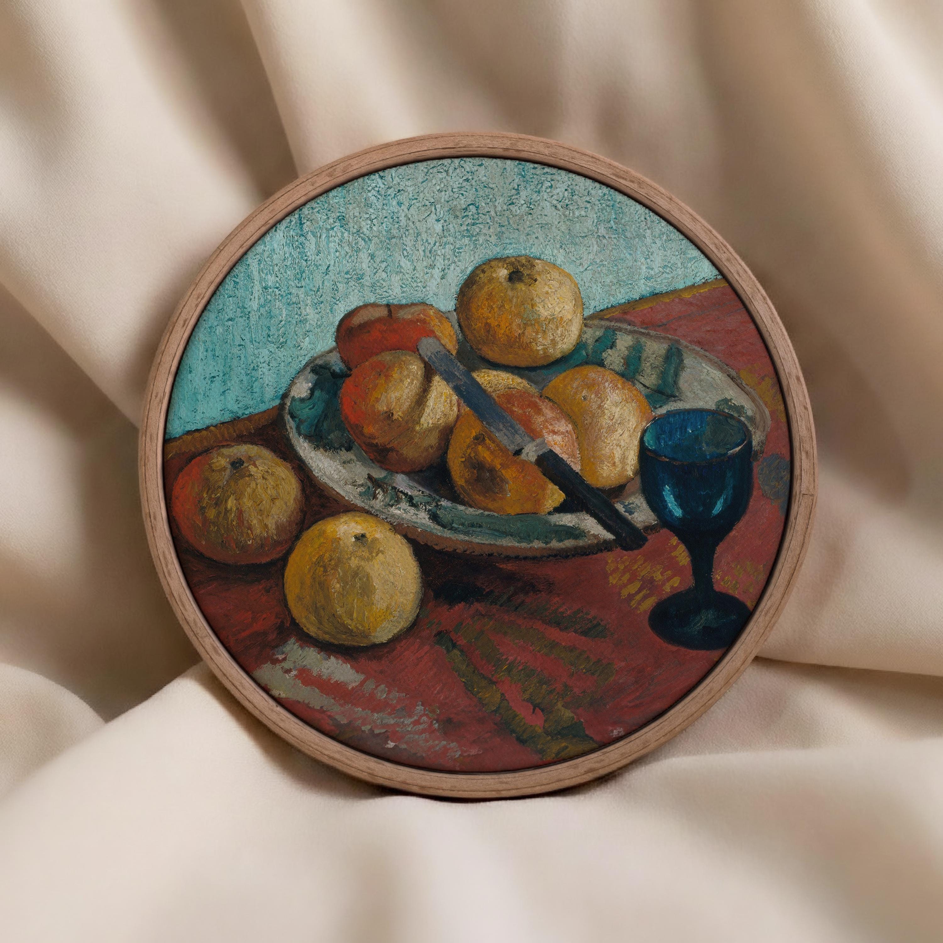 Bold Colorful Still Life Art in Hoop Frame - Kitchen Decor Canvas Print