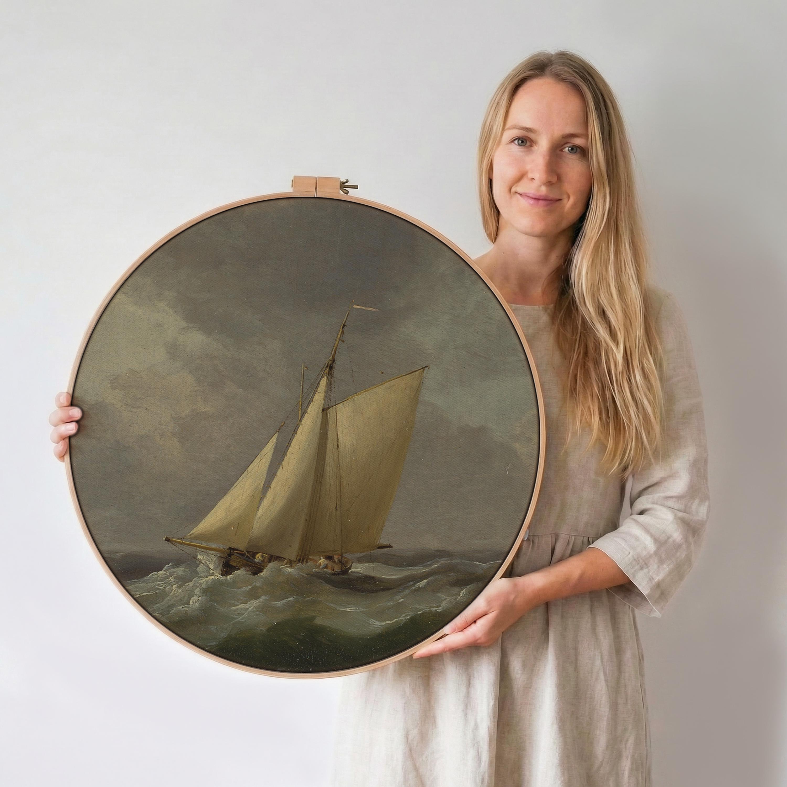 Vintage Sailboat Art – Moody Seascape Print, Nautical Wall Art Vintage Sailboat Art – Moody Seascape Print, Nautical Wall Art