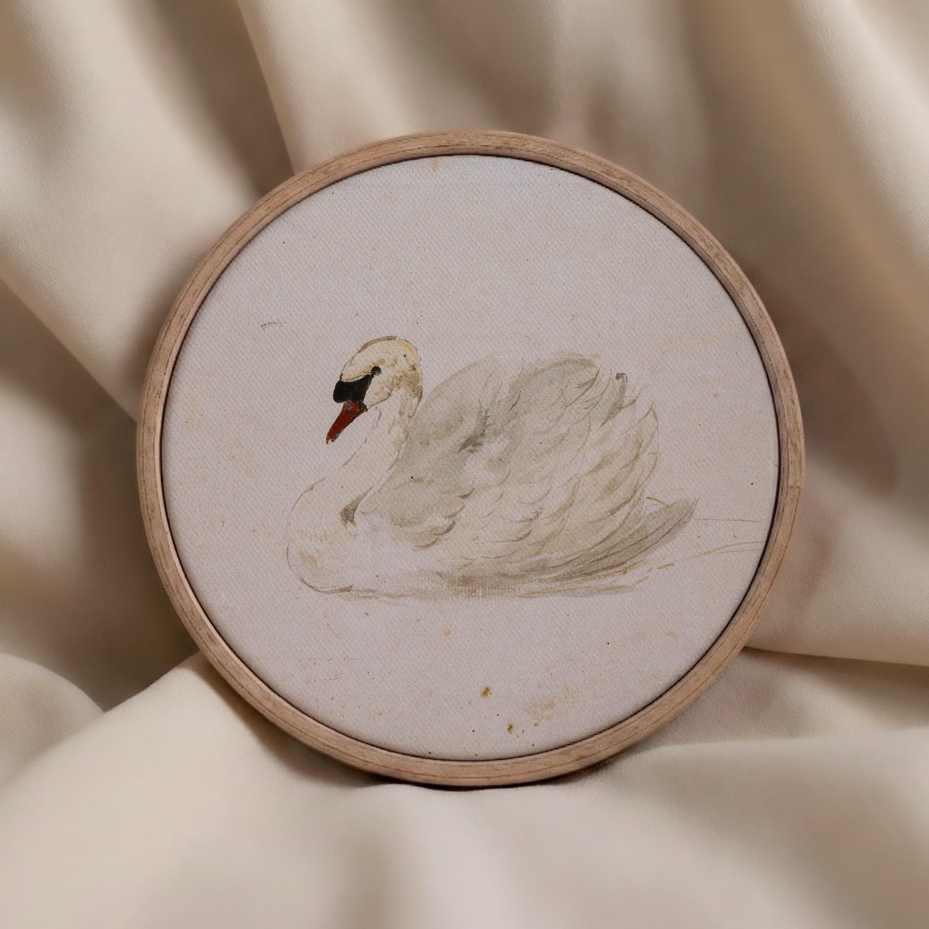 Vintage Swan Art Print - Elegant Watercolor Swan Illustration - Antique Style Bird Wall Decor Vintage Swan Art Print - Elegant Watercolor Swan Illustration - Antique Style Bird Wall Decor