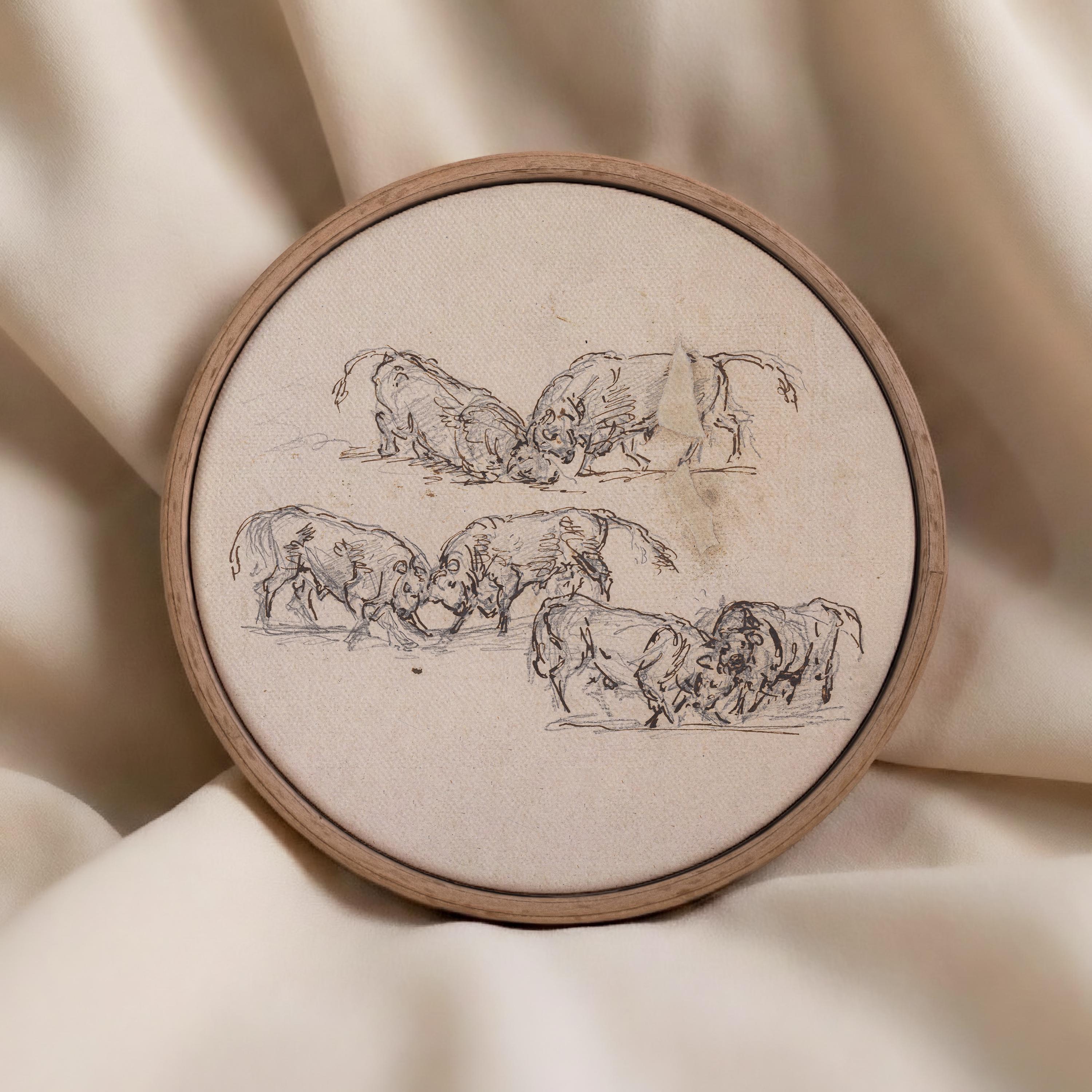 Vintage Bull Sketch Art Print, Rustic Farm Animal Drawing, Minimal Antique Line Art Vintage Bull Sketch Art Print, Rustic Farm Animal Drawing, Minimal Antique Line Art