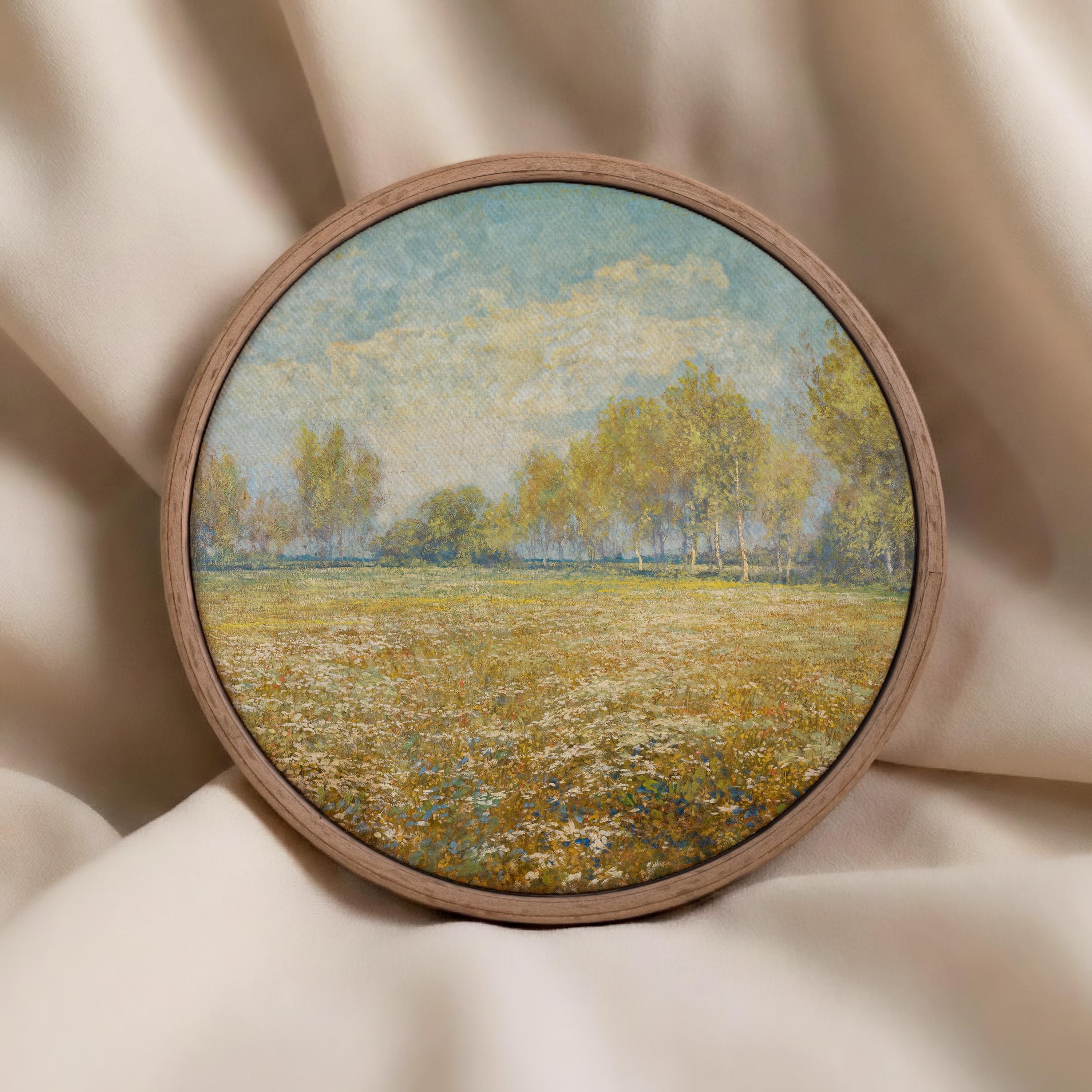 Meadow | Vintage Spring Landscape | Green Field Nature Painting | Impressionist Pastoral Scene | Rustic Countryside Artwork Meadow | Vintage Spring Landscape | Green Field Nature Painting | Impressionist Pastoral Scene | Rustic Countryside Artwork