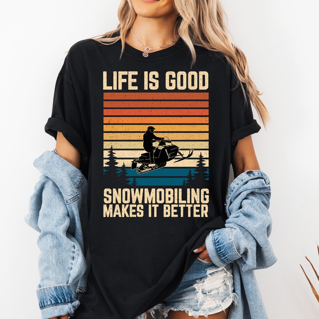 Snowmobile Retro Sunset SVG | "life is Good" Winter Sports PNG ...