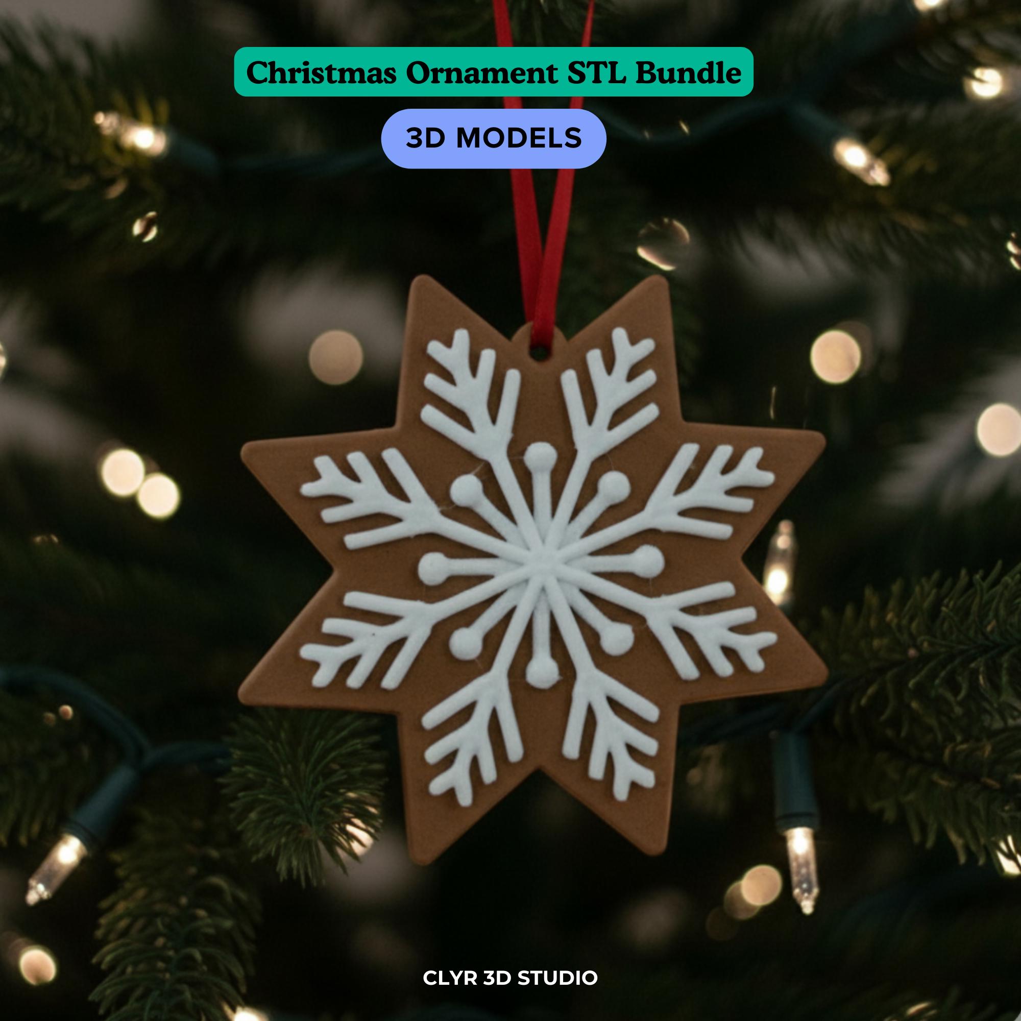 Christmas Ornament STL Bundle – Gingerbread, Snowflake, Candy Cane ...