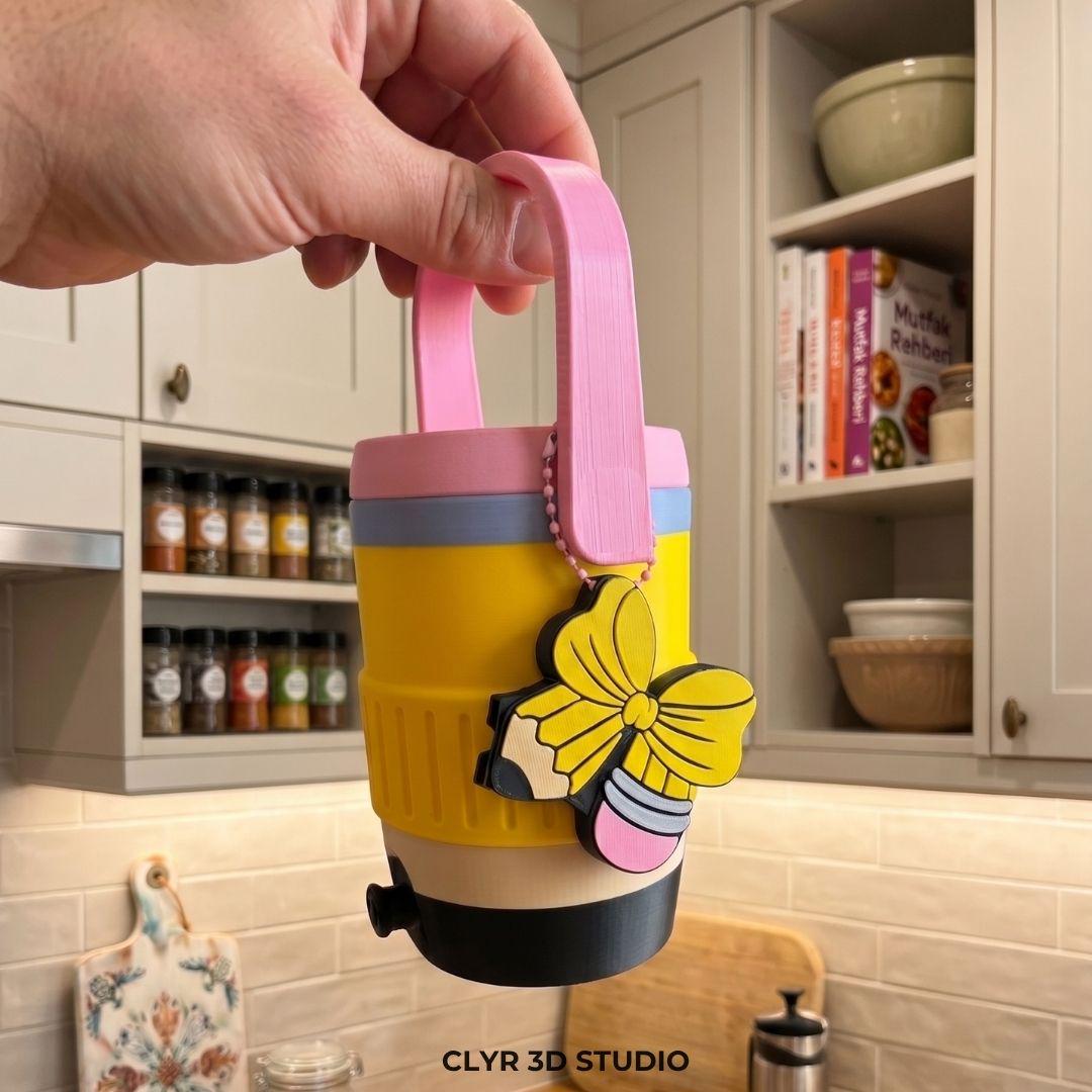 Bow Pencil Can Opener Keychain STL File | Cute Soda Tab Opener 3D Print ...