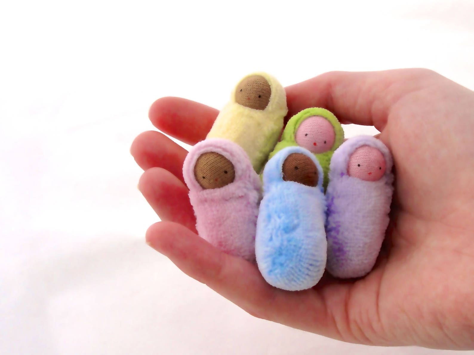 Peanut Baby Pastel // Miniature Bunting Doll // Waldorf - Etsy