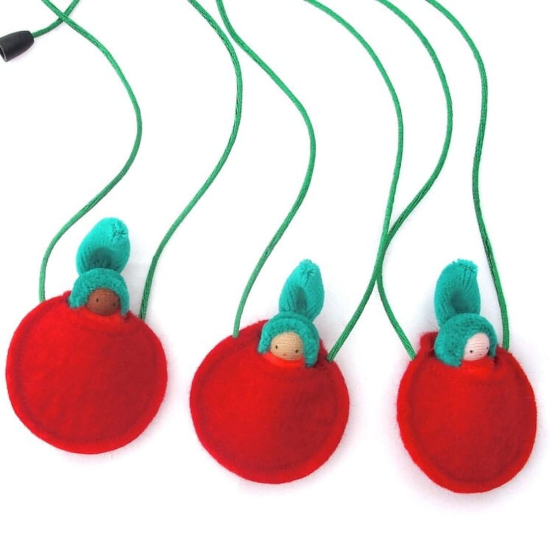 Apple Children's Necklace // Waldorf Toy // Apple Doll // Pocket Doll ...