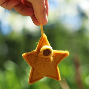 Golden Yellow Star Ornament, Pocket Doll, Waldorf Decor, Advent ...
