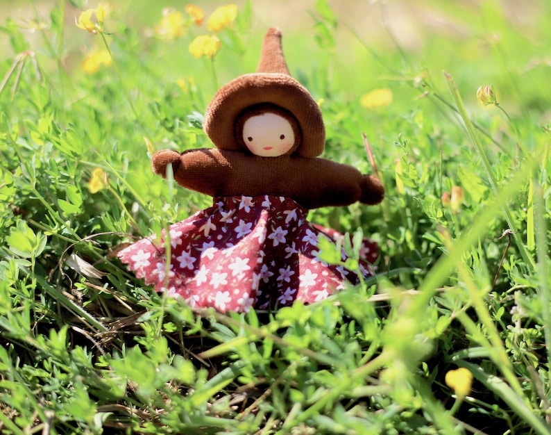 Little Witch Doll, Forest Sorceress, Waldorf Toy, Natural Fiber, Pocket ...