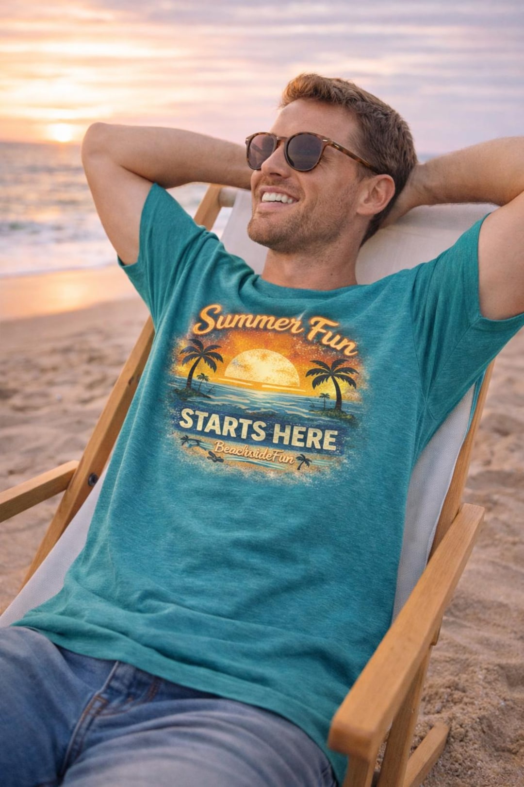 Summer Fun Starts Here Shirt, Vintage Beach Sunset Tee, Coastal ...
