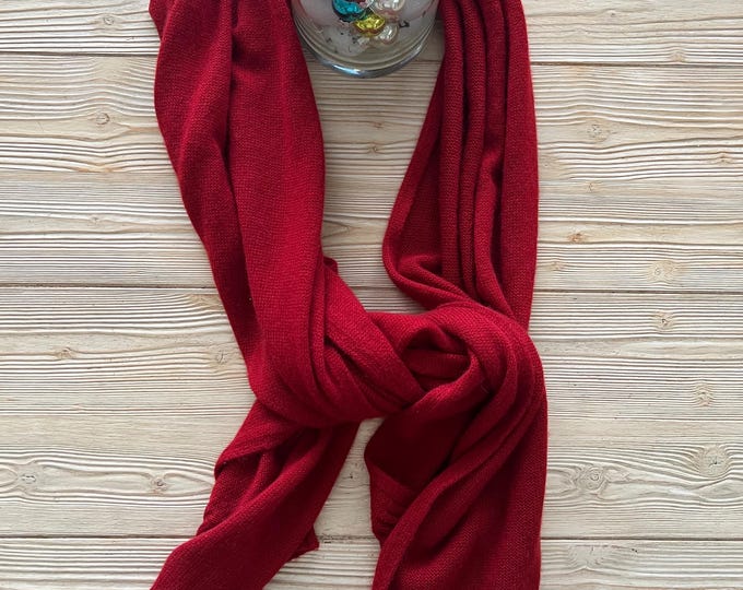 Malo Italian Cashmere Scarf – Deep Red Heritage Knit - Etsy
