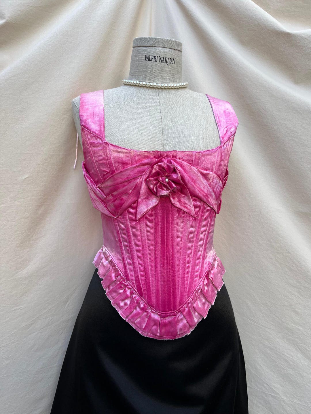 Hand-painted Satin Corset Top, Rococo Couture Bustier, Limited Edition ...