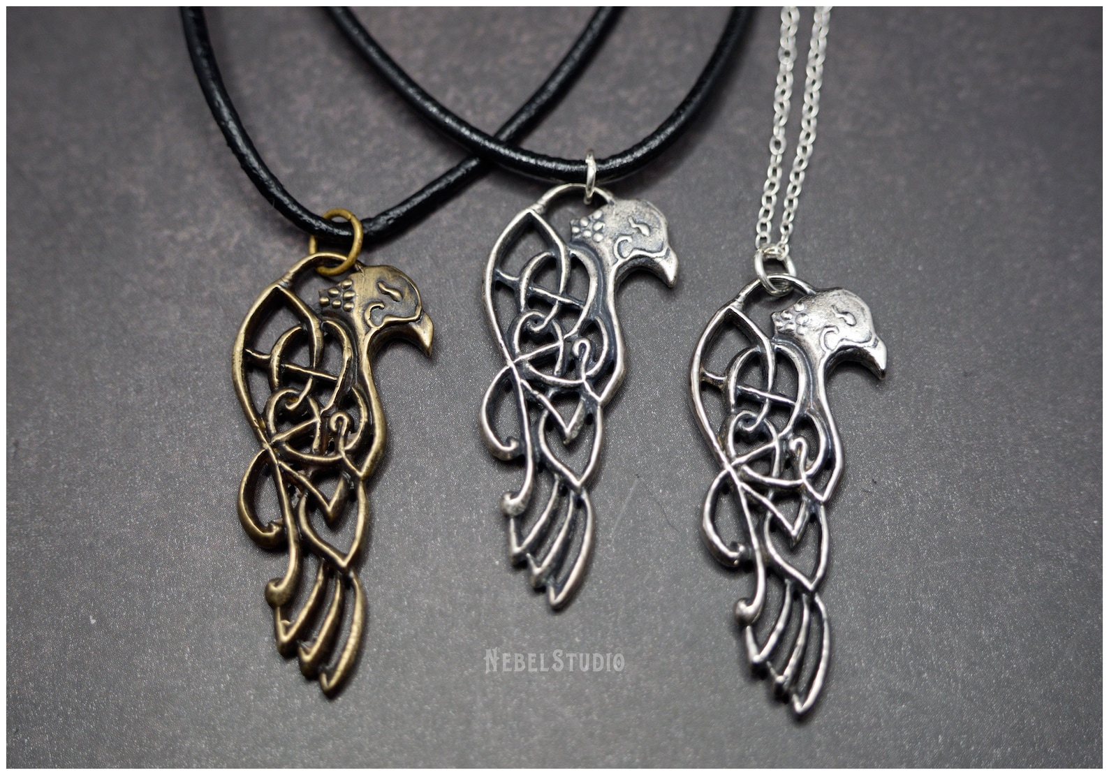 Crow Celtic Knot Bronze Pendant - Etsy