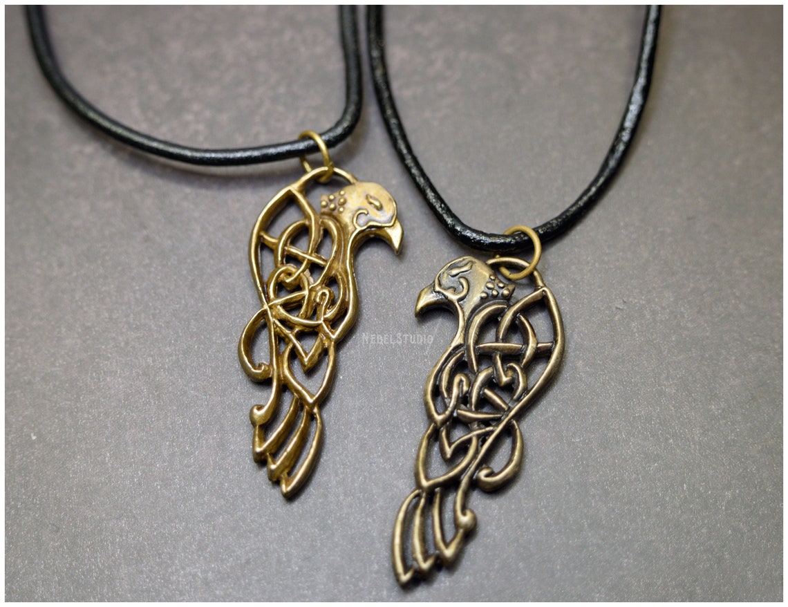 Crow Celtic Knot Bronze Pendant - Etsy