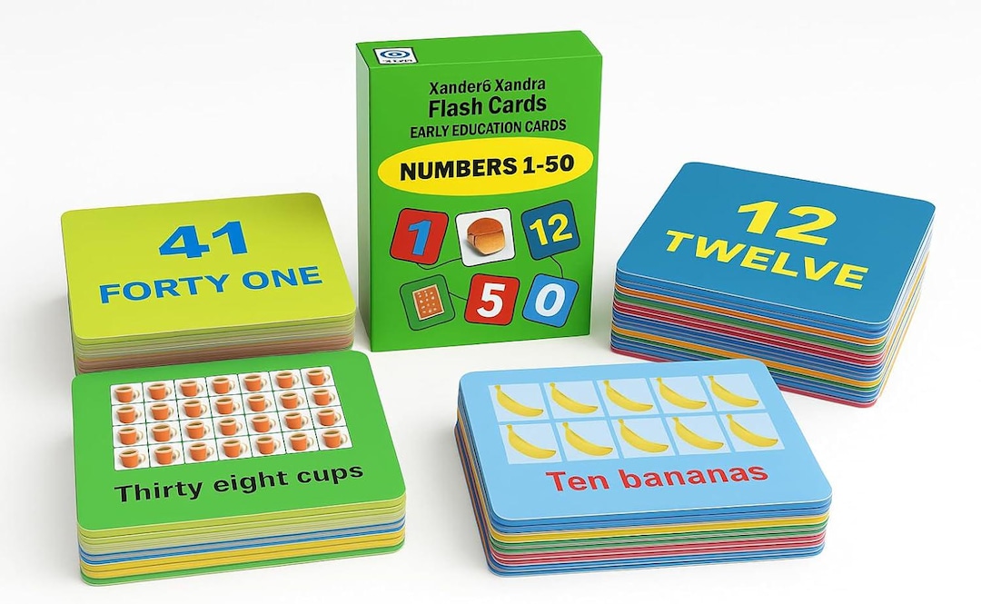 Numbers 1-50 Flash Cards – Waterproof Montessori Learning - Etsy