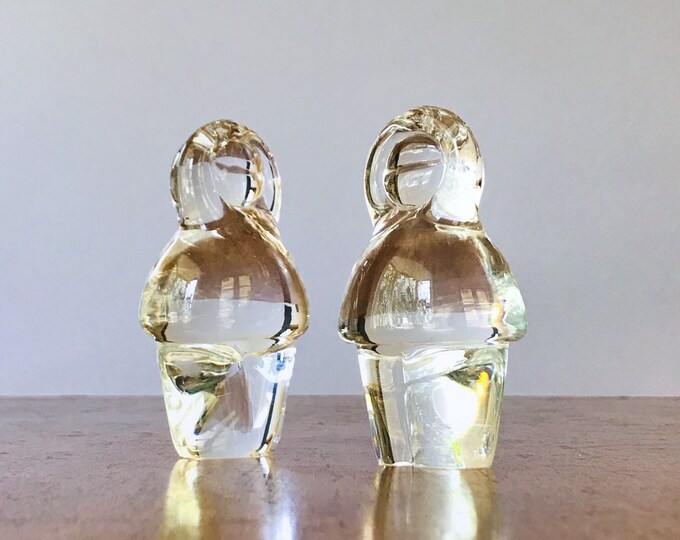 Two Vintage Holmegaard Denmark Signed Danish Glass / Crystal Inuit ...