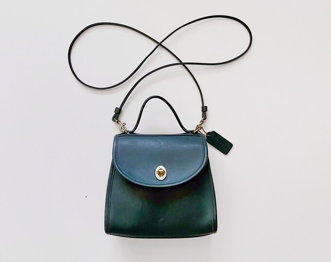 Vintage Coach Bottle Green Leather Regina 9983 Crossbody Purse / Bag ...
