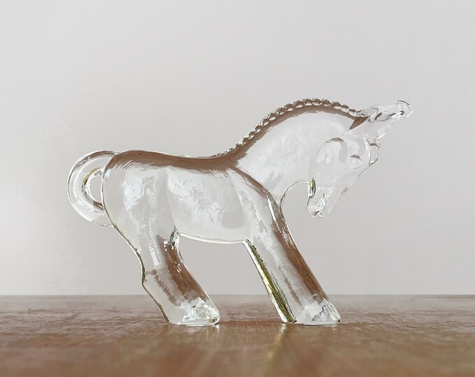 Vintage Kosta Boda Zoo Clear Glass Donkey Figurine / Paperweight ...