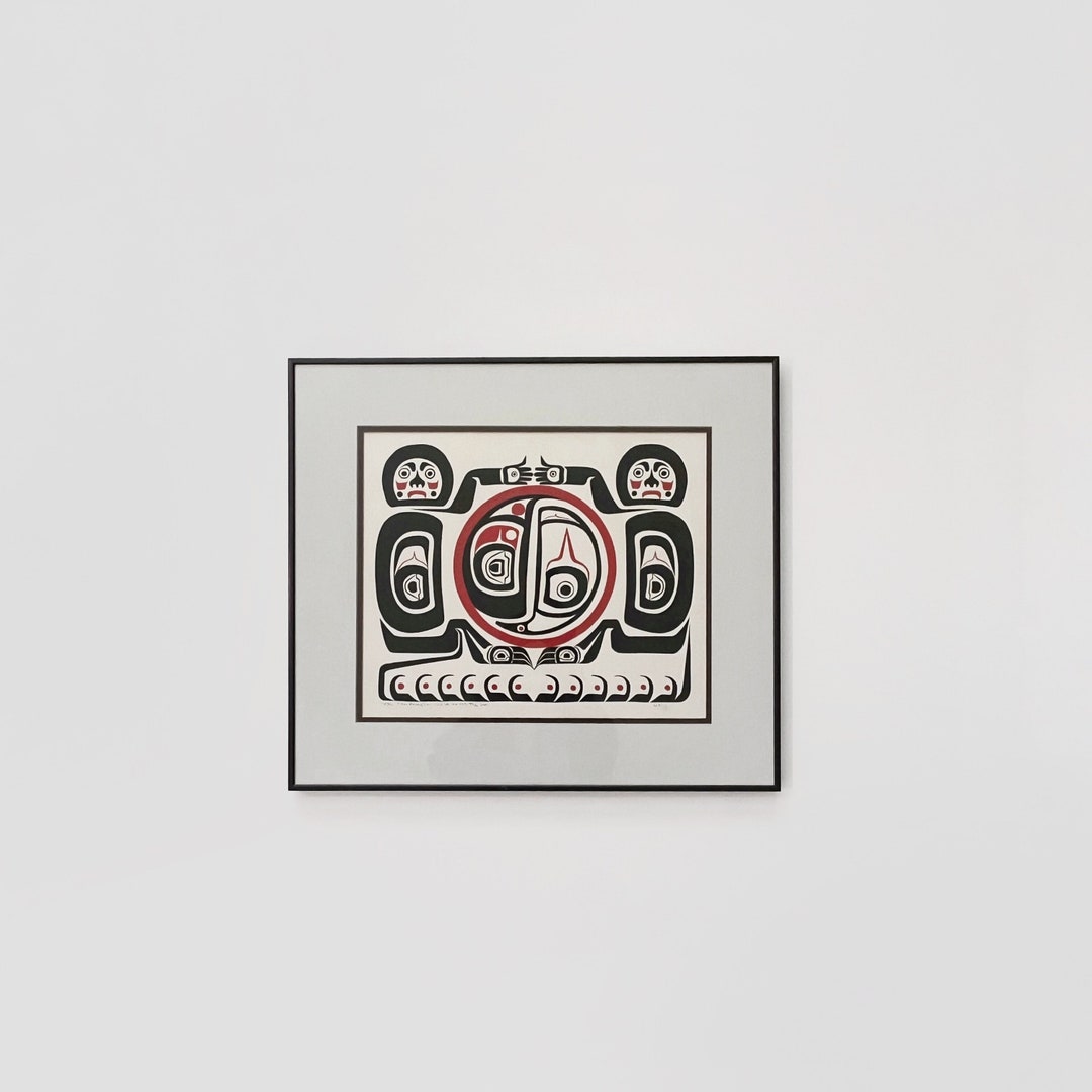 Framed Vintage H King Northwest Coast Print Pencil Signed "man ...