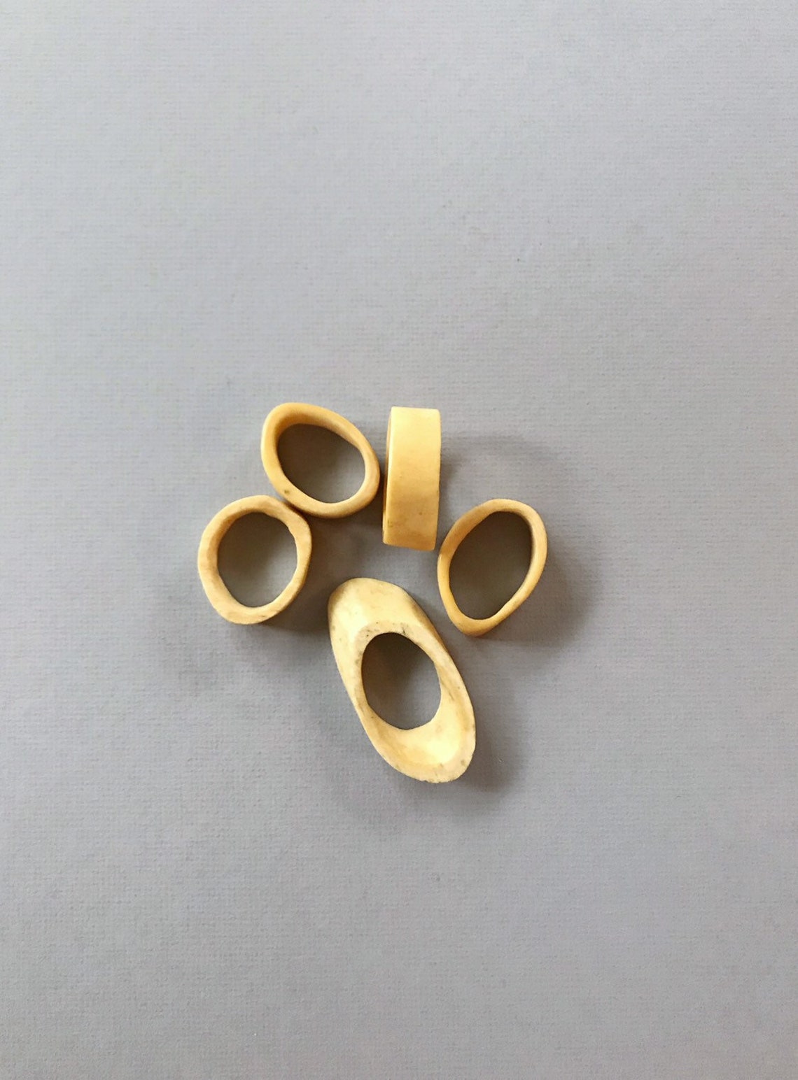 Set of Five 5 Vintage Authentic Polished Bone Napkin Rings | Etsy
