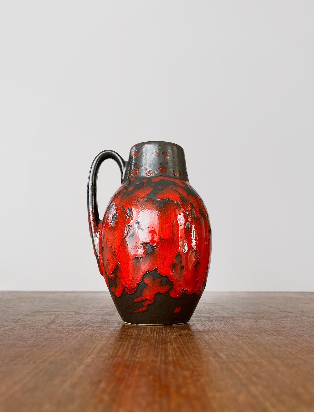 Mid Century Vintage West German Ceramic Pottery Fat Lava Style Ewer ...