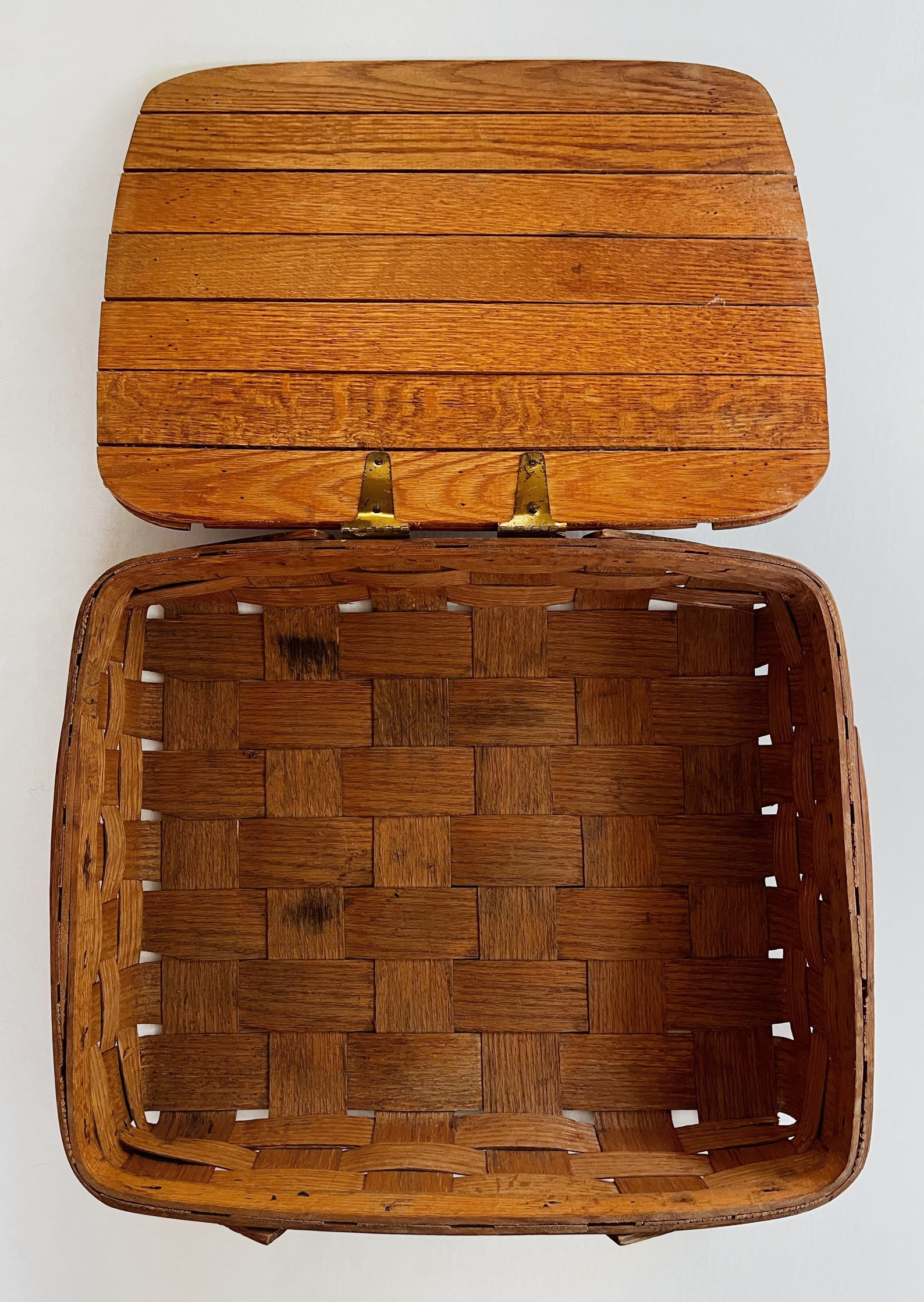 Vintage / Antique Split Oak Wood / Hardwood Picnic Basket With - Etsy