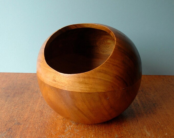 Reserved - Large Mod Wood Sphere Bowl - Etsy