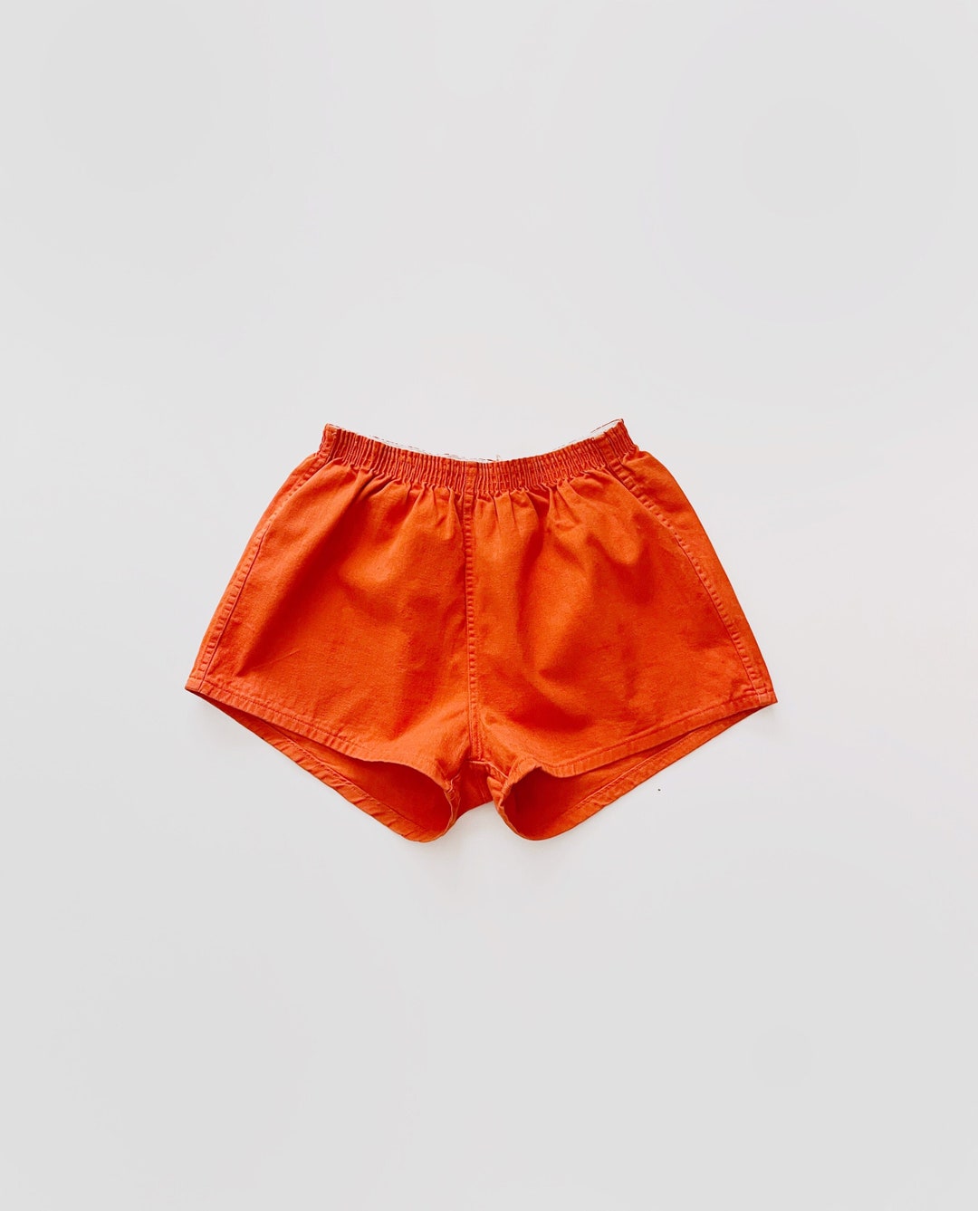 Vintage Circa 1970's Champion Blue Bar US Made Orange Cotton Shorts XL ...
