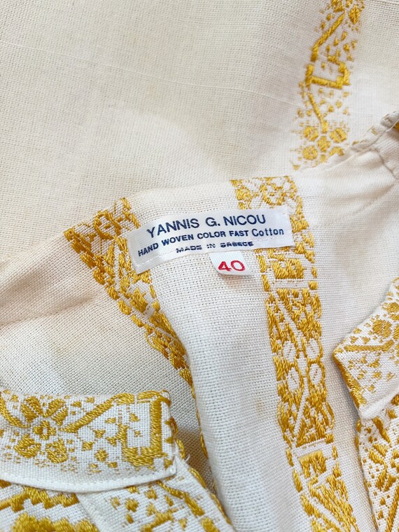 Vintage Circa 1970's Lannis G Nicou Embroidered Greek… - Gem